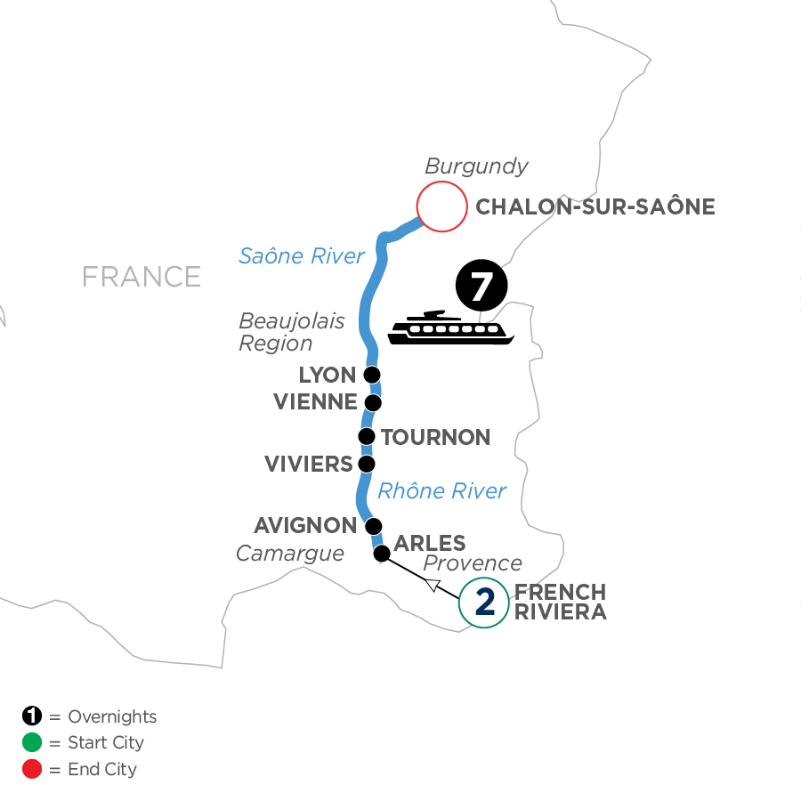 10 Day Avalon Waterways River Cruise from French Riviera to Chalon-sur ...